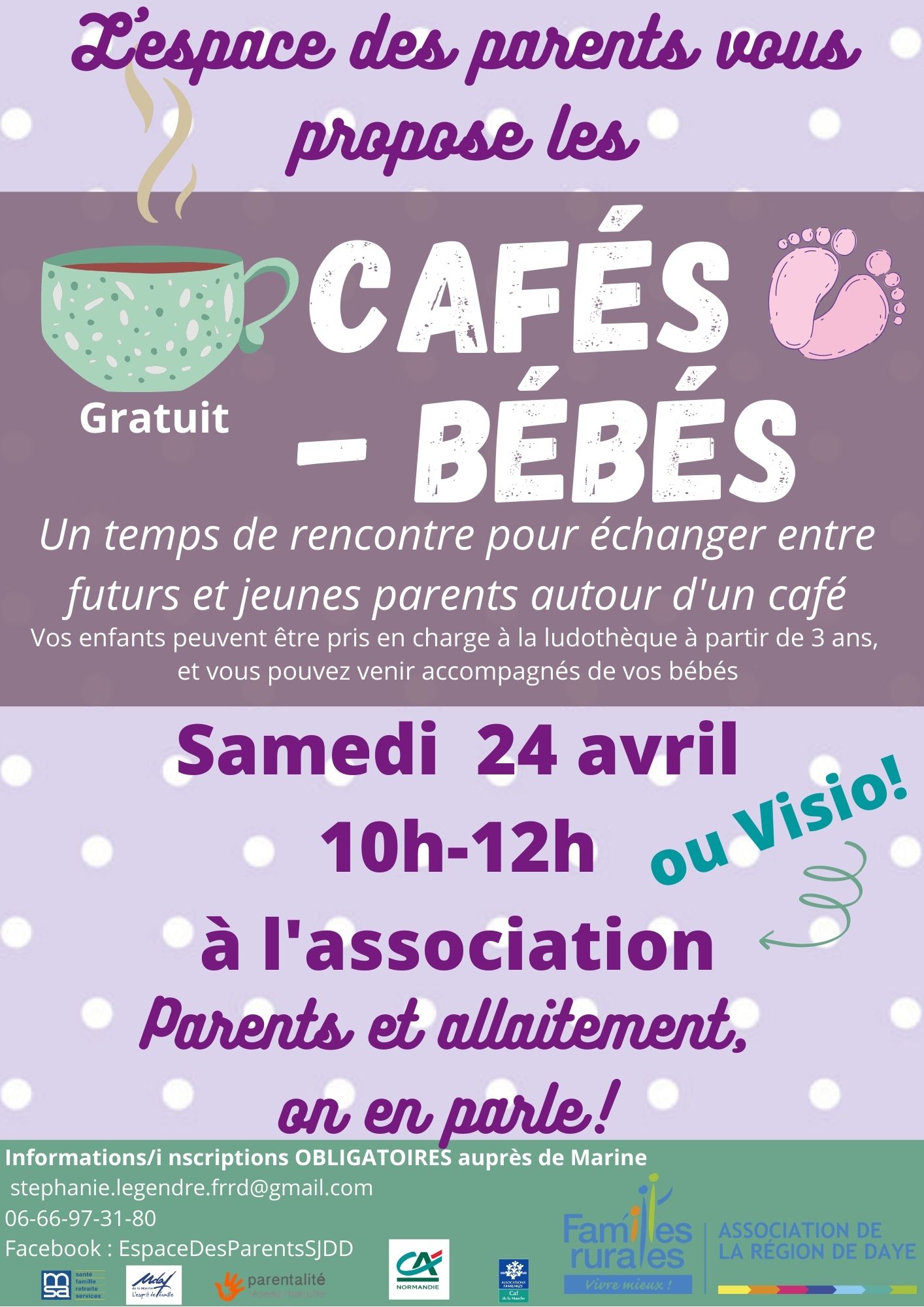 Cafés Bébés à L’Espace des parents! | Parentalité Réseau Manche